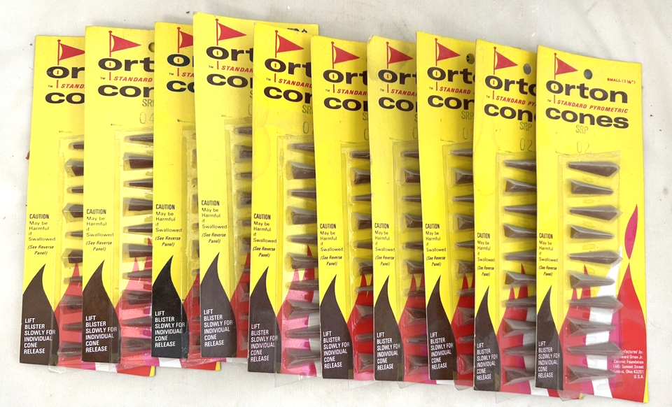 10 Vintage Orton Pyrometric Cones Standard Kiln 1.2” Made in USA New ...