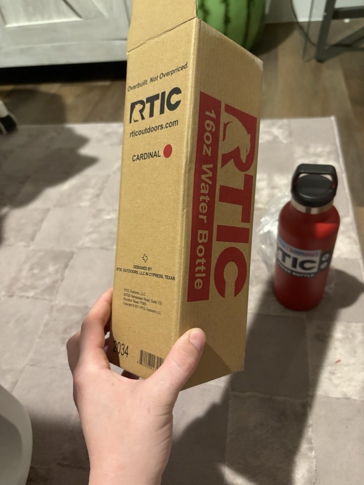 RTIC 16oz water bottle keeps drink cold/hot New Red | eBay
