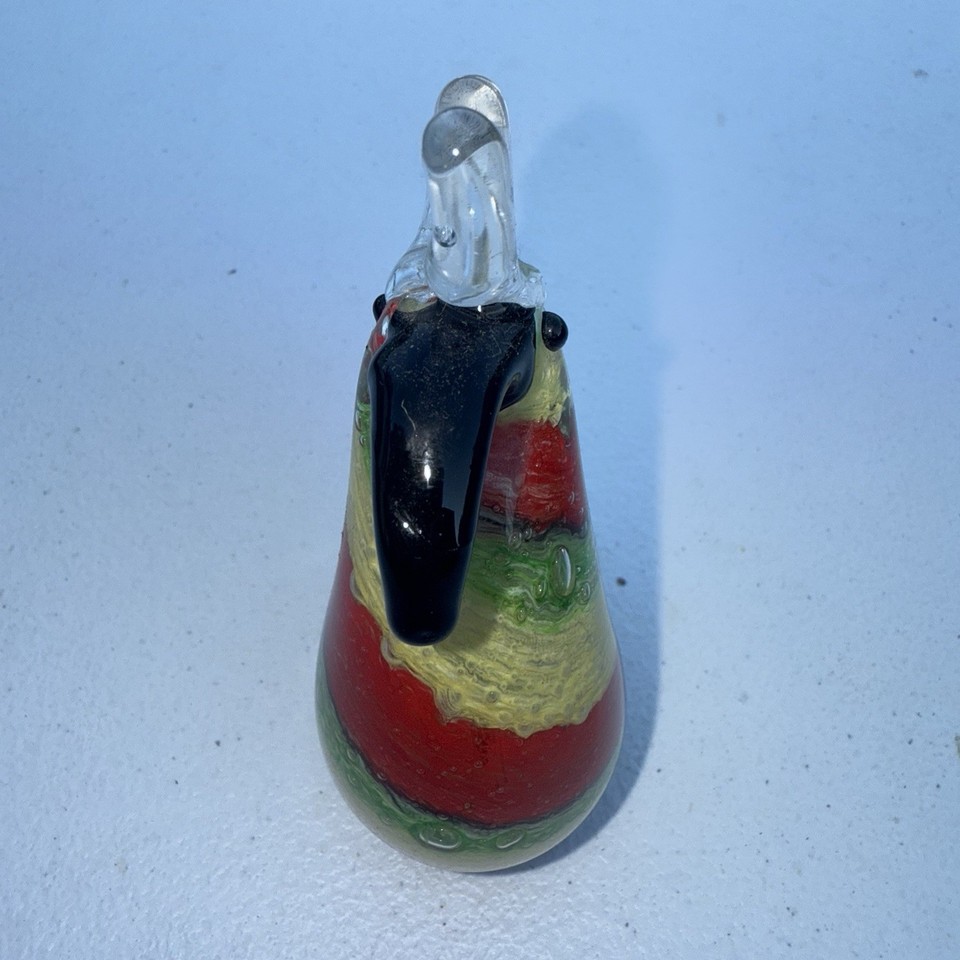 Bird Glass Art Red Green, Yellow, Clear Vintage Stunning Glass Figure ...