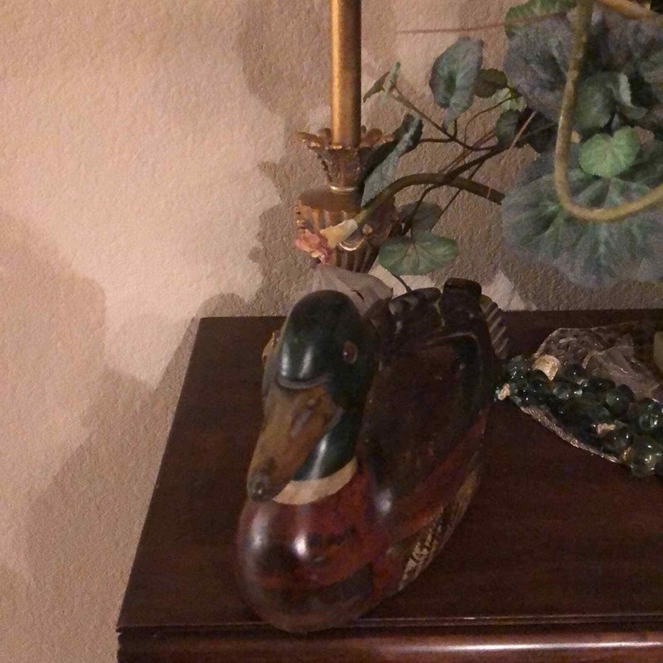 Leo Koppy Vintage Wood Painted Mallard Duck Sculpture - Artist Signed ...