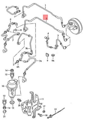 Genuine VW Touareg 7L6 7LA Vacuum Pipe With Non-Return Valve 7L0611932S ...