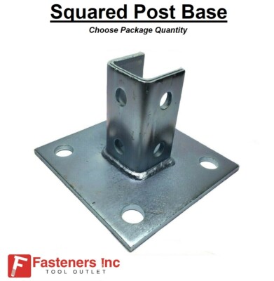 Square Post Base 1-5/8" Unistrut B-Line Channel Strut Mount #4774 ...