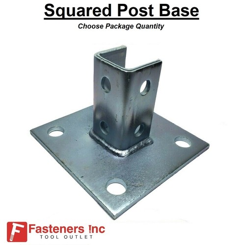 Square Post Base 1-5/8" Unistrut B-Line Channel Strut Mount #4774 ...