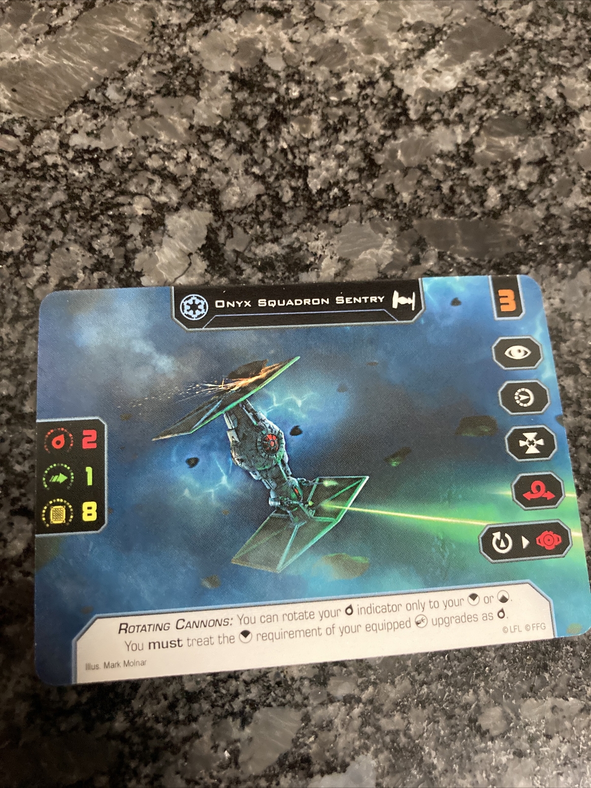 star wars x-wing miniatures game Onyx Sqaudron Sentry promo card | eBay