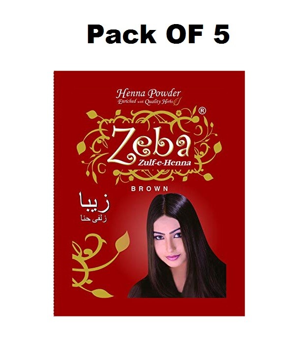 Zeba Indian Herbal Henna Hina Hair Color ( Brown ) Dye Amla Aritha ...