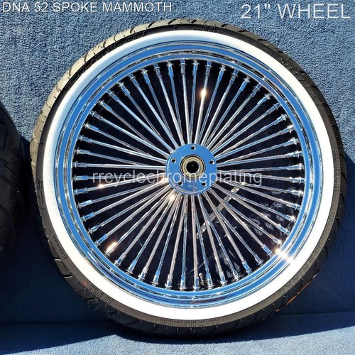 DNA 52 Spoke Chrome Wheels 21" F 18" R Set Tires Harley Touring 09-23 ...