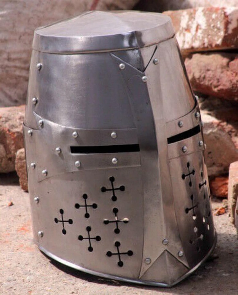 Templar Steel Crusader Helmet Knights Helmet | Wearable for Adults ...
