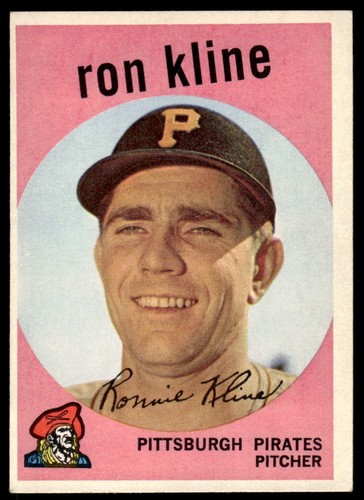 1959 TOPPS RON KLINE 265 VG-EX WHITE BACK BASEBALL PITTSBURGH PIRATES ...