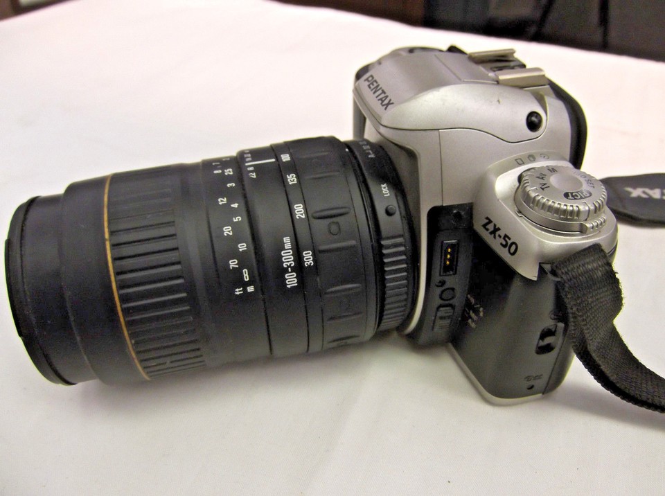 PENTAX ZX-50 Camera. With 100-300mm Quantaray af Lens. 35mm SLR Film ...
