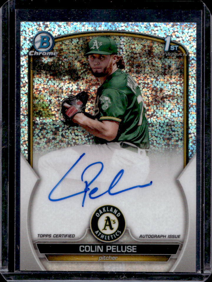 2023 Bowman Colin Peluse Chrome Prospect Auto Speckle Refractor 1st ...