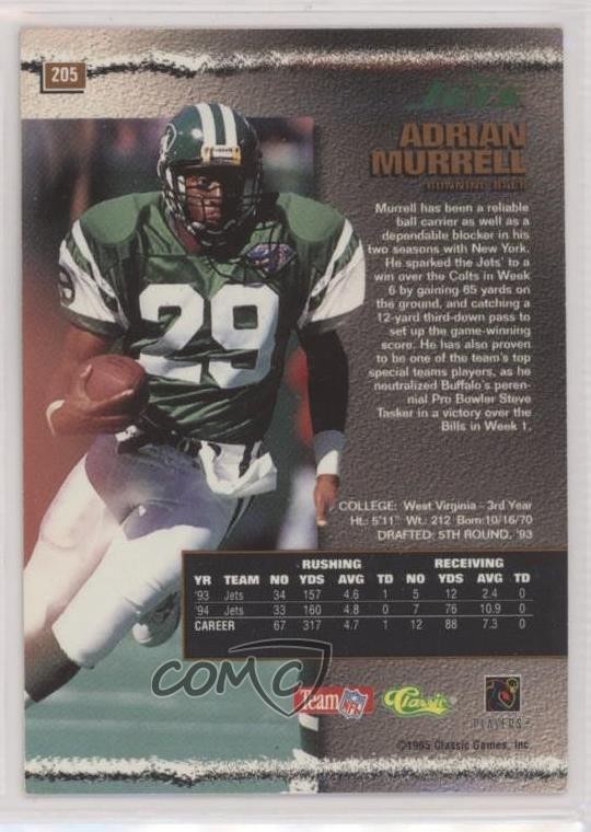 1995 Classic Pro Line Silver Adrian Murrell #205 | eBay