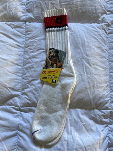 Mens Spalding Performance Crew Vintage Socks Nwt Stripe Sock Size 10-13 ...