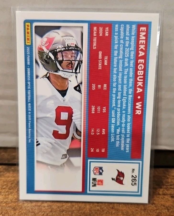 2025 Donruss Optic Rated Rookie Emeka Egbuka #285 RC Tampa Bay ...