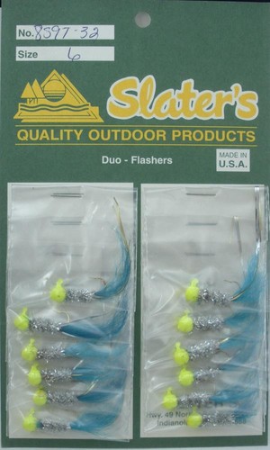 Slater 8S9T-32 Original Jig 1/32 oz Size 6 Chartr BlueHair Silv Card of ...