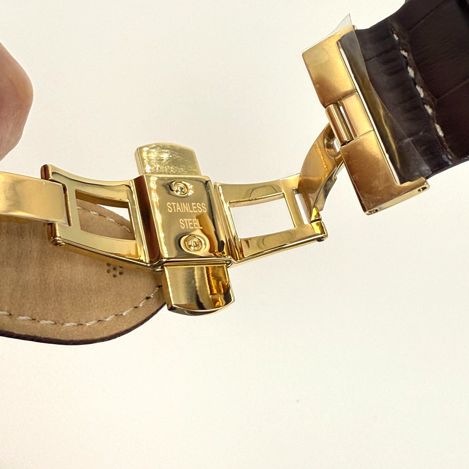 Bulova Wilton Classic 46mm White Dial Brown Leather Quartz Men's Watch ...