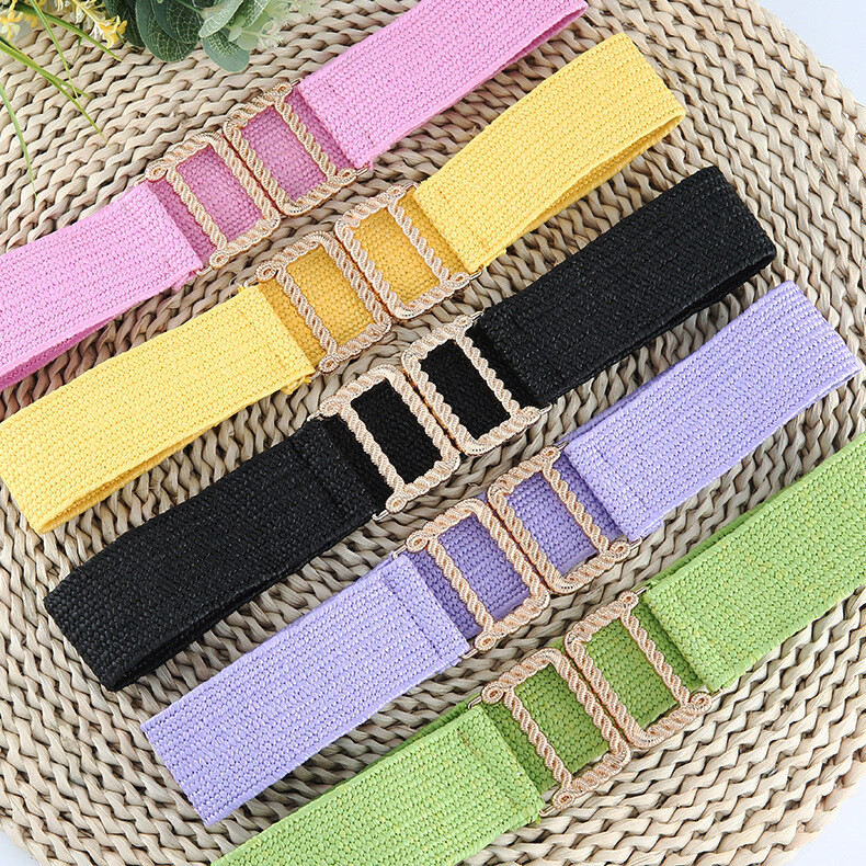 4.8cm Wide Elastic Belt For Women With Ethnic Woven Design And D Buckle ...