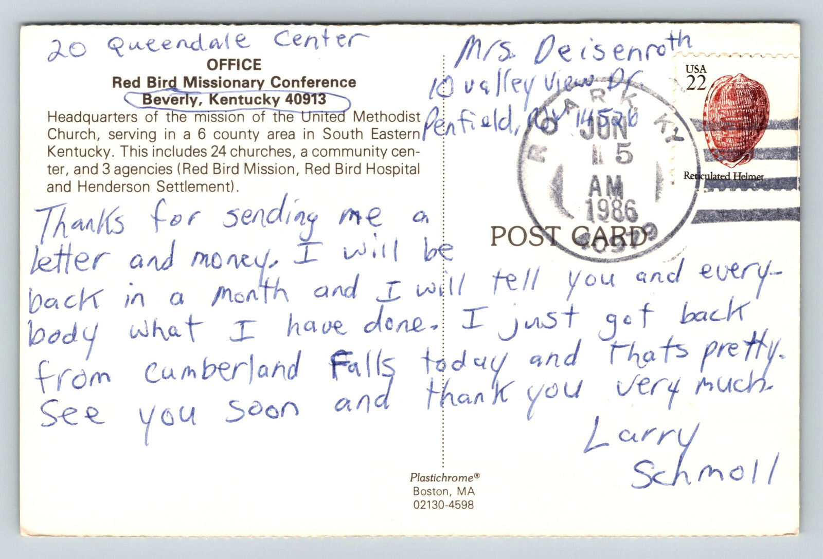 Beverly Kentucky Red Bird Missionary Conference Office Posted 1986 KY ...