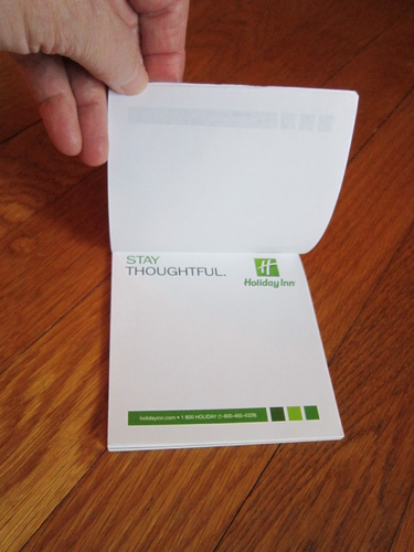 Holiday Inn Notepads 2 Small Pads of Paper STAY THOUGHTFUL Free Ship 40 ...