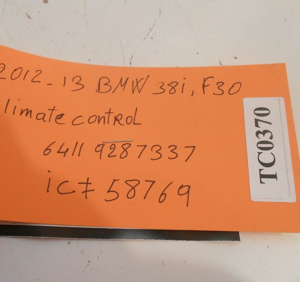 2012-13 BMW 328I,F30 Climate Control 64119287337 IC 58769 TC0370 | eBay