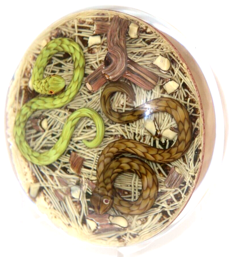 WONDERFUL Large GORDON SMITH Dueling Garden SNAKES Art Glass ...