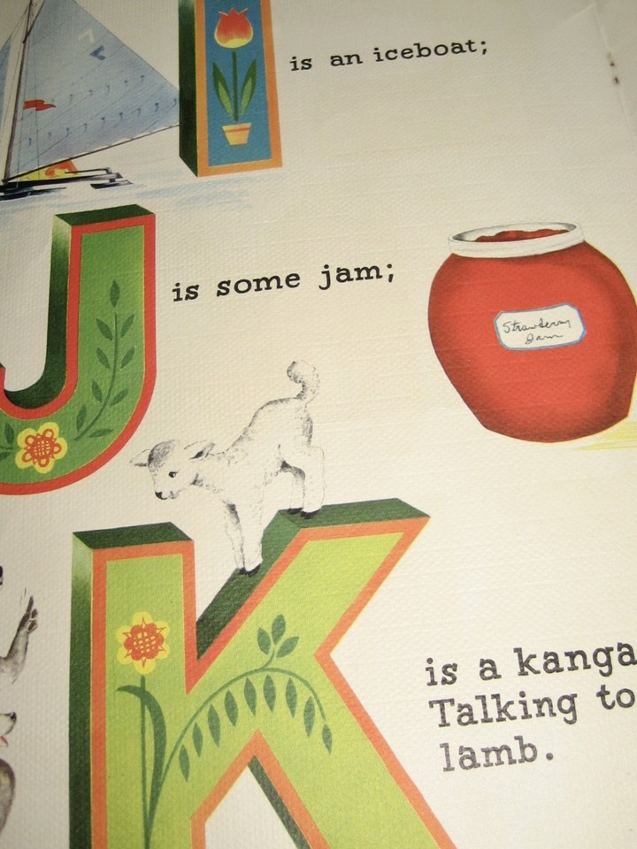 Vintage 1949 Whitman Publishing Children's ABC Cloth Book | eBay