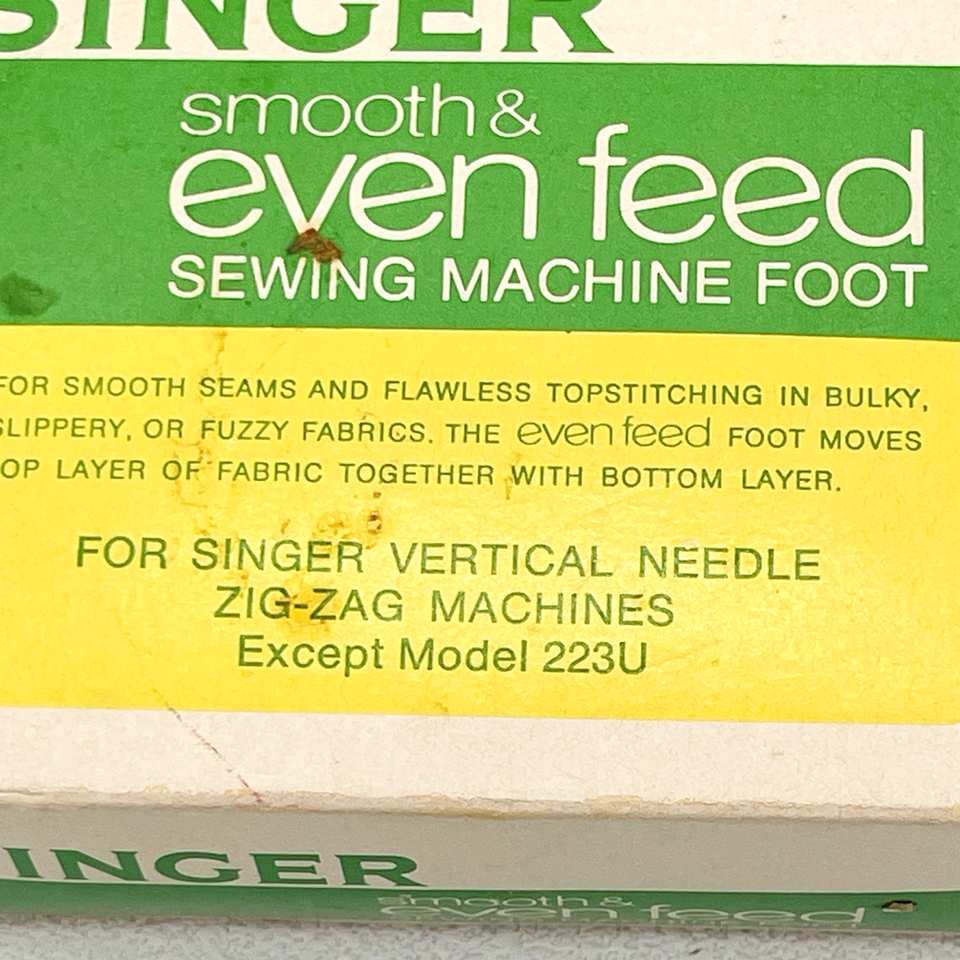 Vintage Singer Smooth & Even Feed Sewing Machine Foot w/ Box Germany | eBay