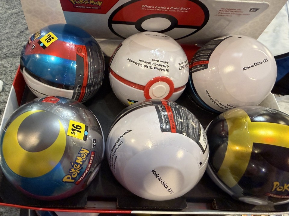 Pokemon TCG PokeBall Tins D25 Lot of 5 - 15 Booster Packs SEALED | eBay