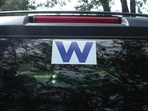 Cubs Win "W" flag sticker. 2 For 1 World Series Champs! Spring Training ...