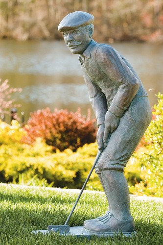 35" Nostalgic Golfer Man - Outdoor Concrete Garden Statue Golf Golfing ...
