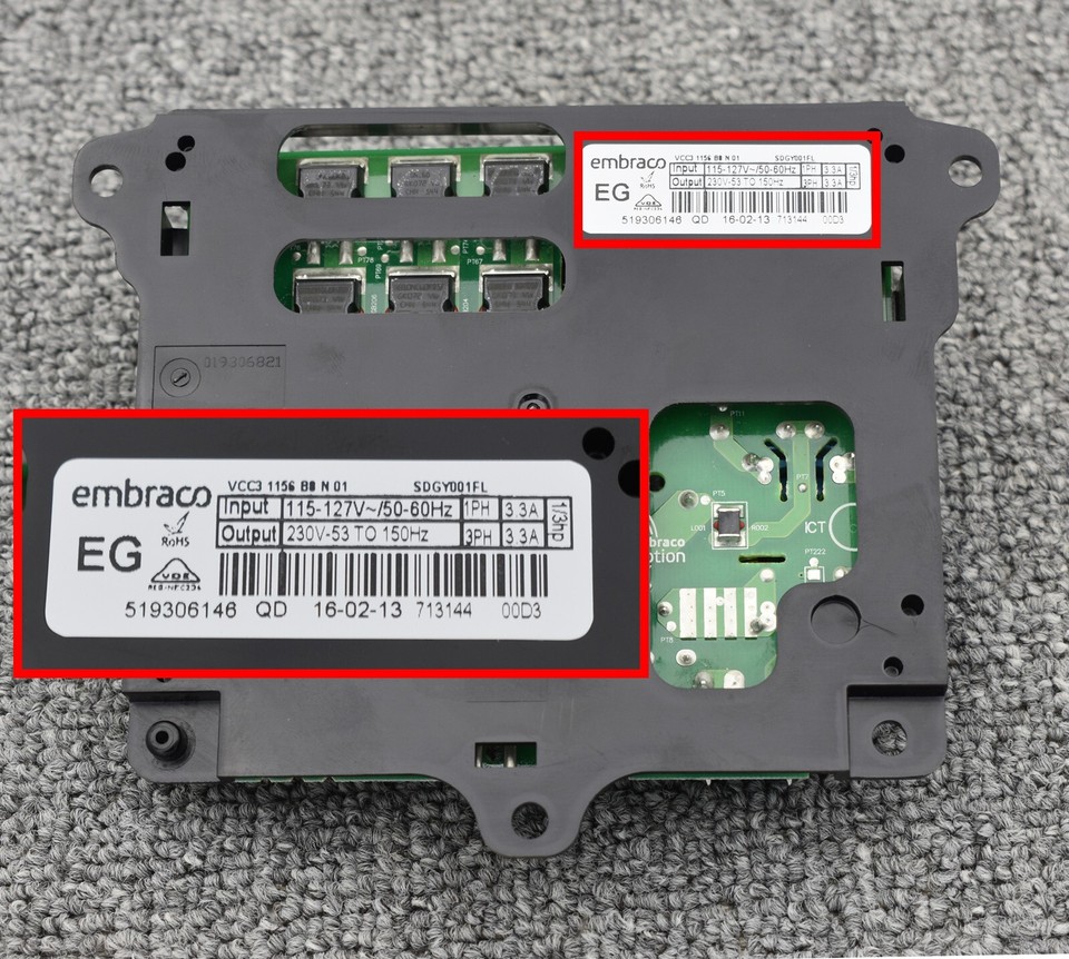 Embraco VCC3 1156 Inverter Board 115V Output 3.3A Replace WR49X10283 ...
