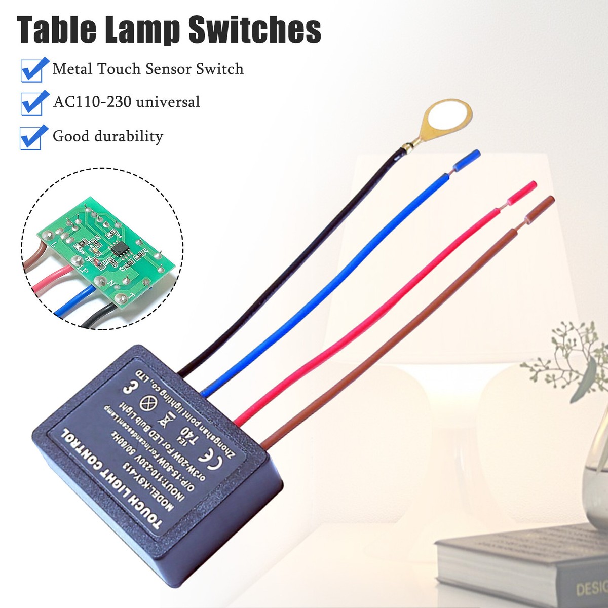 Touch Light Control Replacement DAOKAI Touch Lamp Switch 3 Way Touch