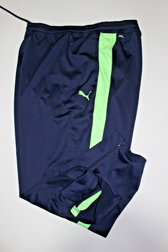 PUMA DRY CELL BLUE W/GREEN TRIM PERFORMANCE SLIM FIT SWEATPANTS SZ: 4XL ...