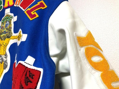 SAINT Mxxxxxx Michael Takashi Murakami Varsity Jacket stadium TRAVIS ...