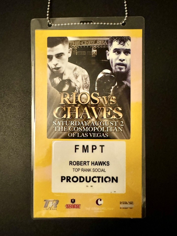Boxing Media Press Credential Brandon Rios vs. Diego Gabriel Chaves ...