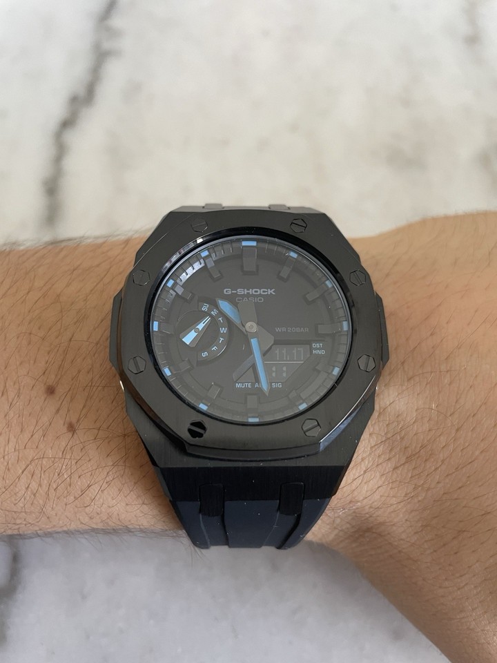 G Shock Ga2100 Mod Casiok Black/Blue Dial Men's Watch | eBay