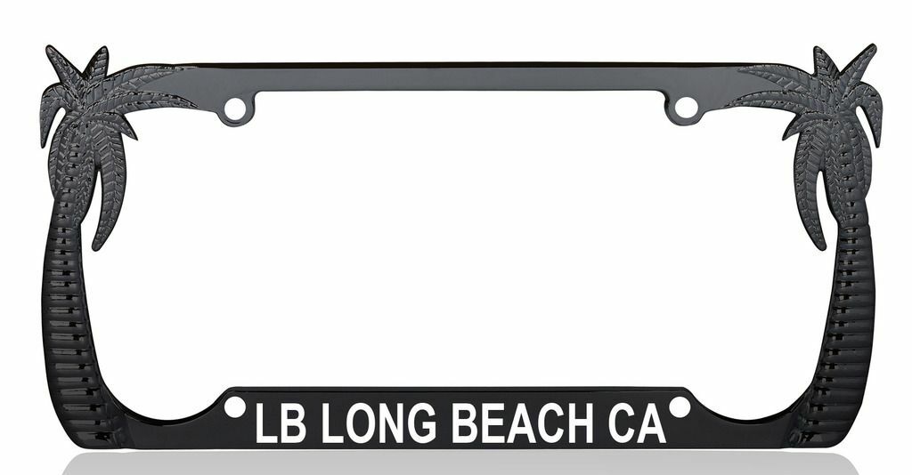 LB LONG BEACH CA Palm Tree Design License Plate Frame-CAN PERSONALIZE ...