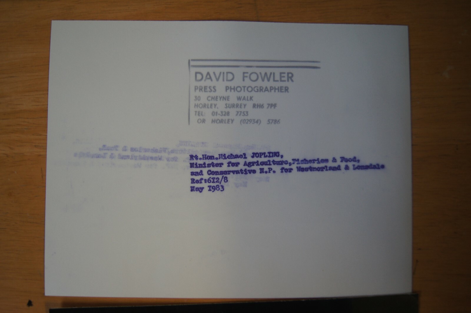 MICHAEL JOPLING MP Westmorland Lord ERROL Of HALE Vintage Press ...