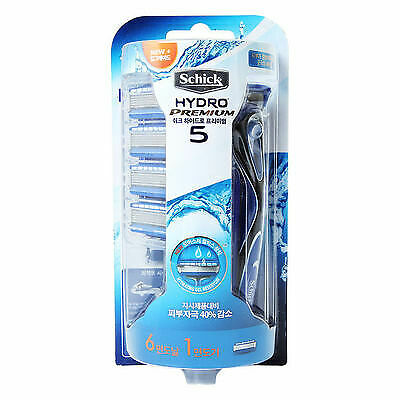 Schick Hydro Premium 5 Power Select 1 Razor Handle 7 Cartridges Refills ...