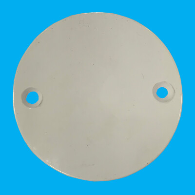 2x 65mm White PVC Circular Box Lids Electrical Conduit Cover Plate Twin ...
