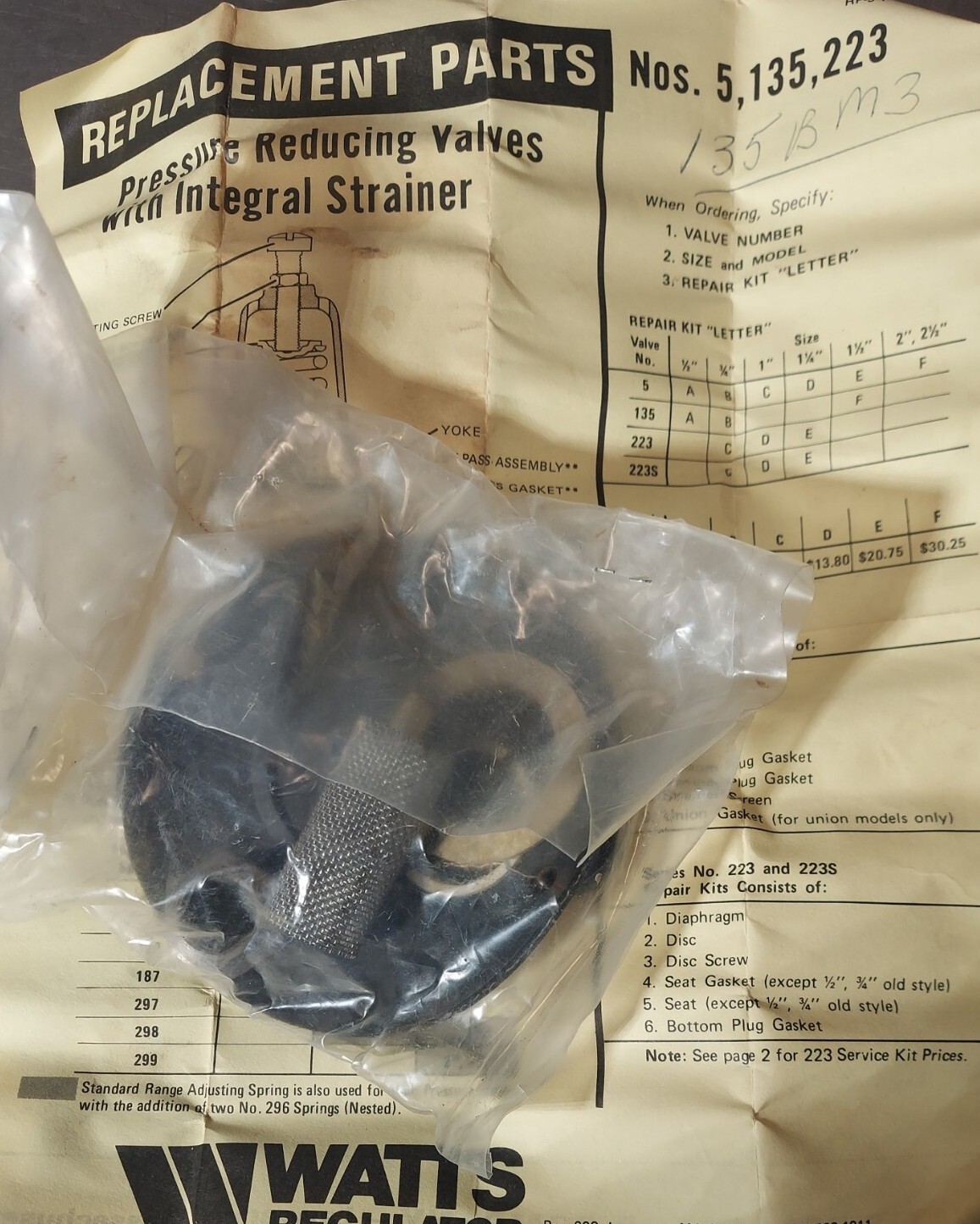 WATTS 135B 3/4" Repair Kit | eBay