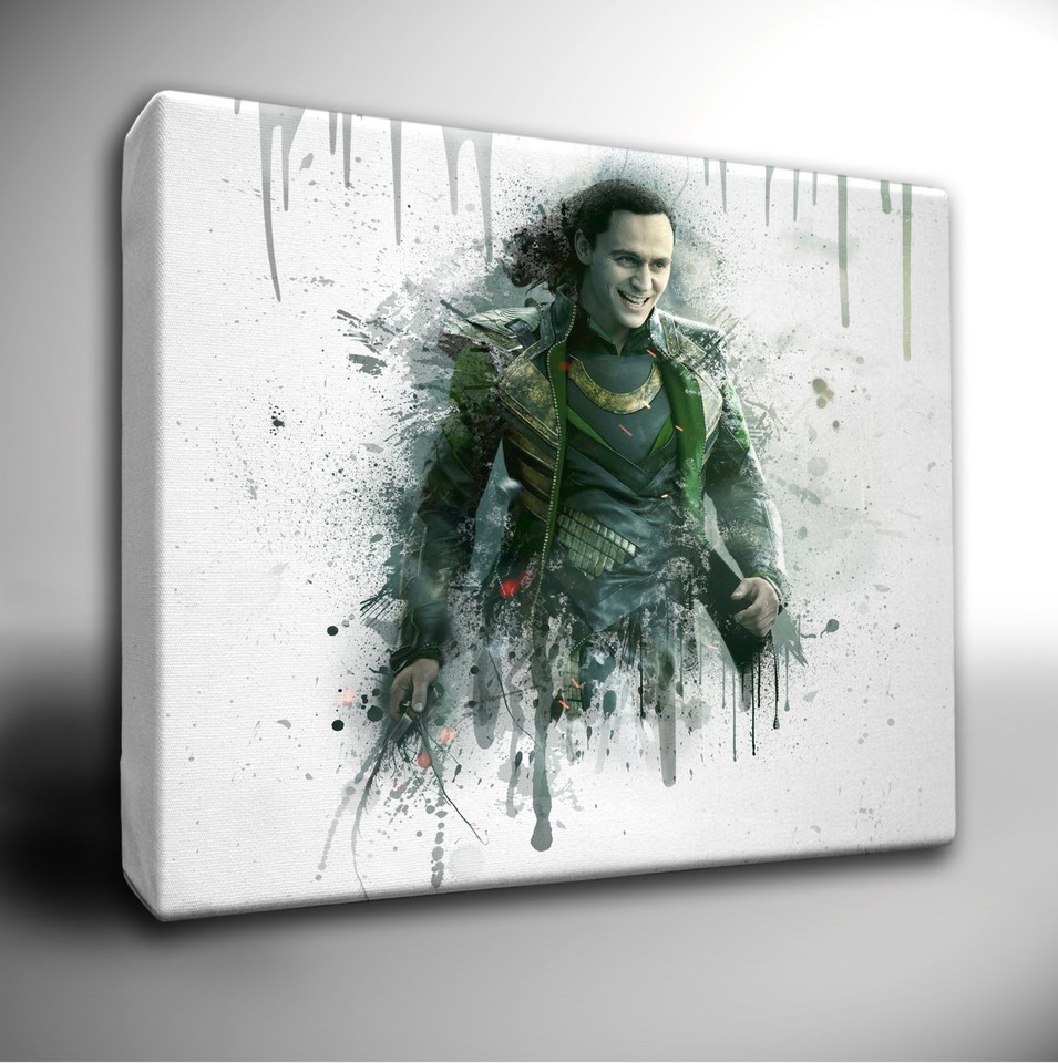 Marvel Avengers / DC Characters paint splatter CANVAS Wall Art Picture ...