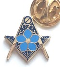Masonic Flower in the Square & Compass Gold Plated Enamel Lapel Pin ...