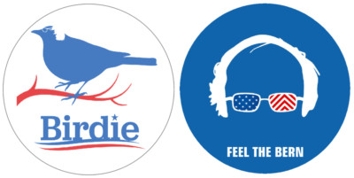 Set of 2 Bernie Sanders - Birdie Feel The Bern - Circle Stickers 3" x 3 ...