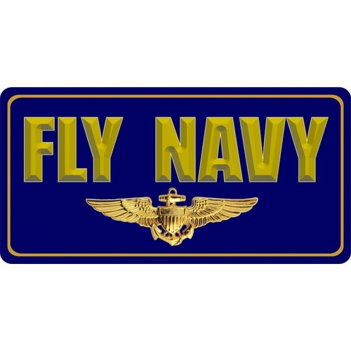 fly navy wings insignia military logo on blue license plate usa made | eBay