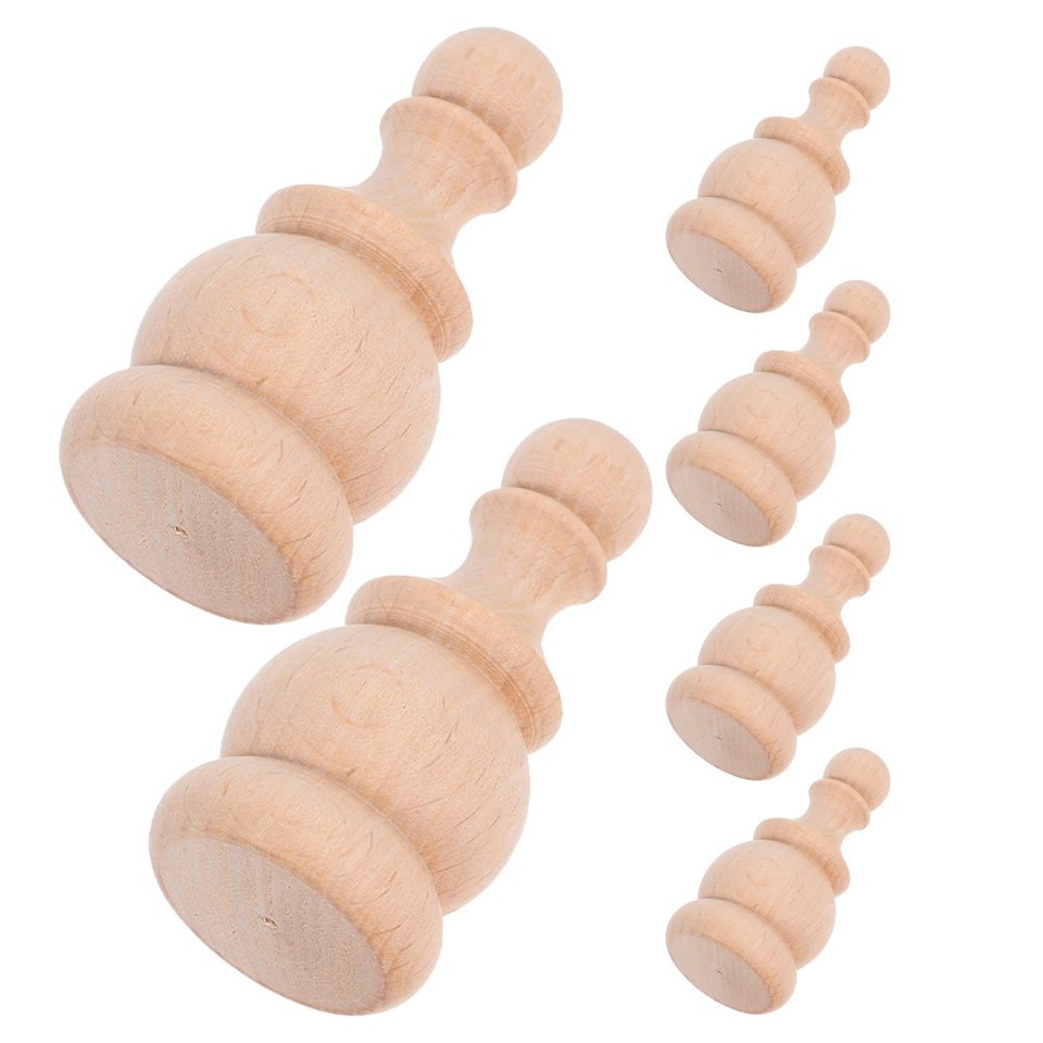 6 Pcs Finial Baluster Spindle for Stairway Decorative Wood Spindles ...
