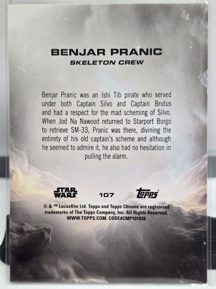 2025 Topps Chrome Star Wars #107 BENJAR PRANIC WAVE Refractor | eBay