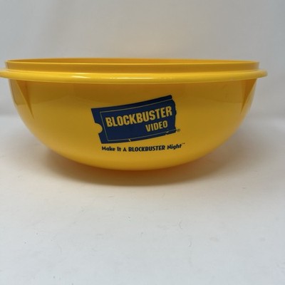 Blockbuster Video Tupperware Yellow Large 1990’s Popcorn Bowl 12" no ...