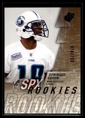 Dominique Edison 2009 Upper Deck SPx Rookie Card /799 #209 | eBay