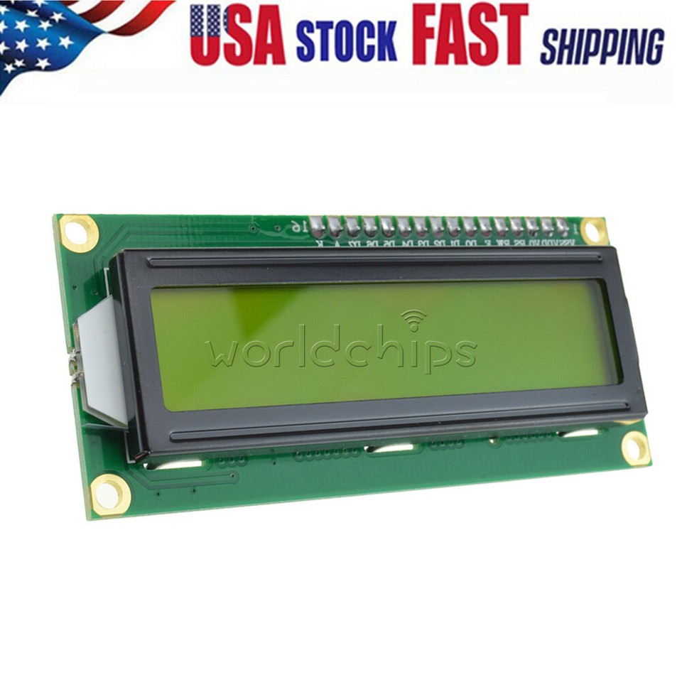 1602 16x2 Character LCD Display Module Yellow Blacklight HD44780 ...