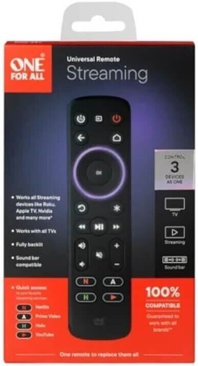One For All Streamer Remote for TVs and Soundbars (URC 7935) | eBay